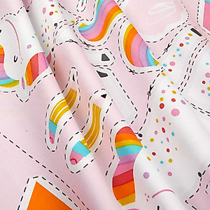 Kaufman Magical Rainbow Unicorns Dolls 24in Panel Rainbow Quilt Fabric