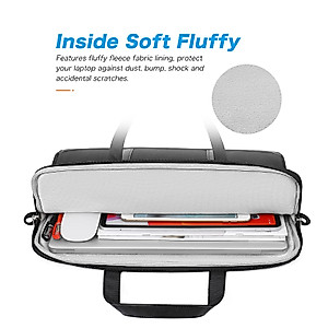 MOSISO Laptop Shoulder Bag Compatible with MacBook Pro 16 2023-2019 M2 A2780 M1 A2485 A2141,15-15.6 inch Notebook, Polyester Sleeve with Front Button Pocket&Fix Handle&PU Leather Bottom&Belt, Black