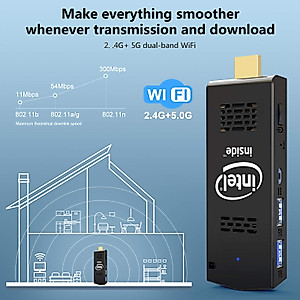 AKLWY Intel Compute Stick Mini PC Stick 8GB RAM 128GB ROM with Intel Atom Z8350 & Windows 10 Pro Support Auto-On After Power Failure,Support 4K HD,Dual Band WiFi 2.4G/5G, BT 4.2