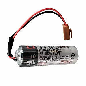 BATTEMALL (2-Pack 3.6V ER17500V Lithium Batteries Replacement PLC CNC Backup Battery with Plug for PLC Battery and M64 System