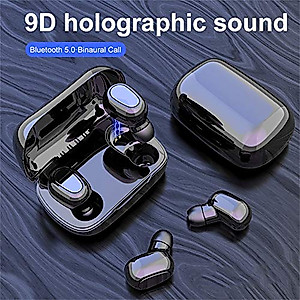 newshijieCOb L21 TWS Bluetooth 5.0 Earphones Sports Wireless Earphones in-Ear Bluetooth Earbuds for iOS Android Black