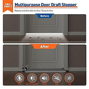 MAGZO Under Door Draft Stopper 36 Inch, Weighted Animal Noise Blocker for Door, Raccoon Draft Guard with Hook Loops