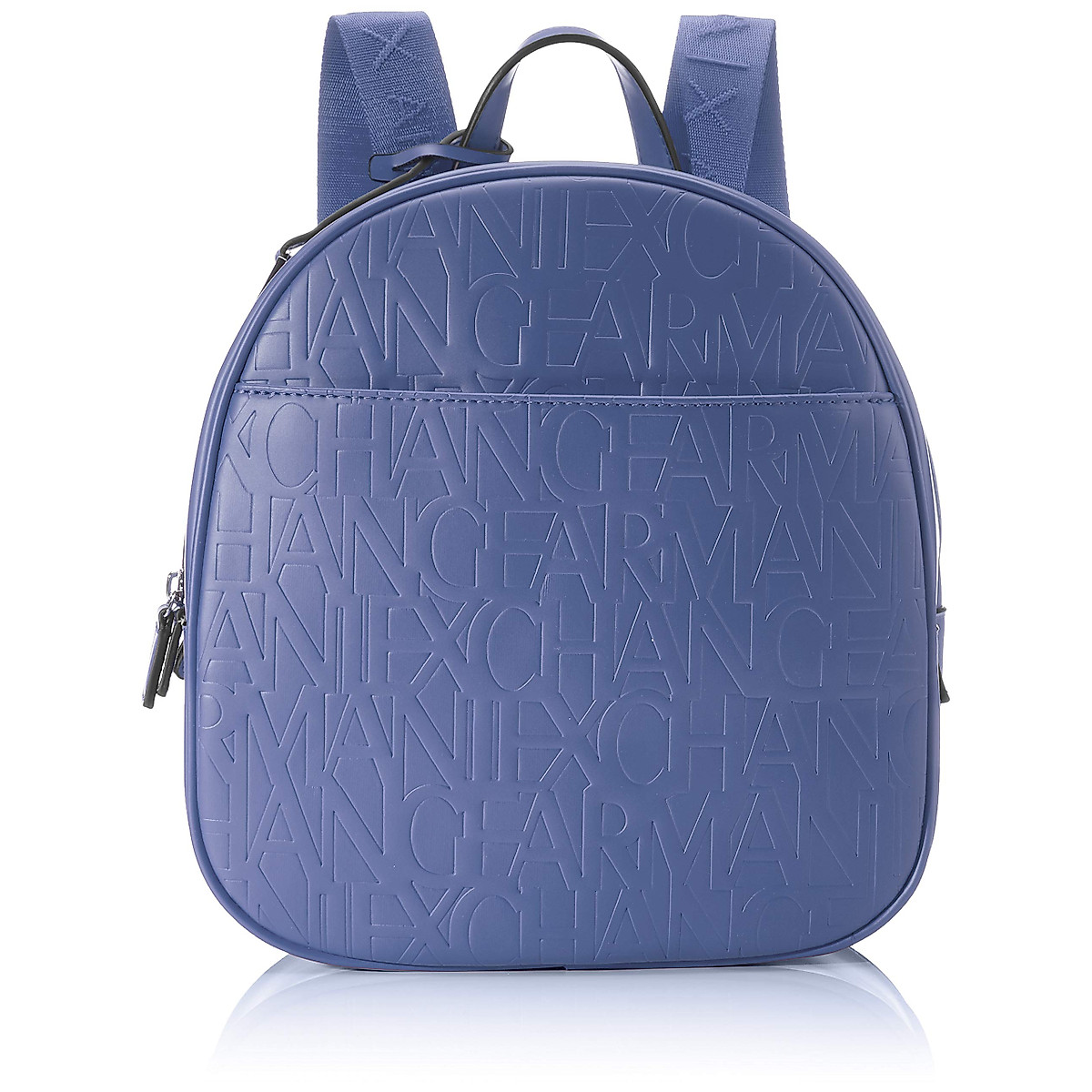 A|X Armani Exchange Small Logo All Over Debossed Backpack, Denim-Denim