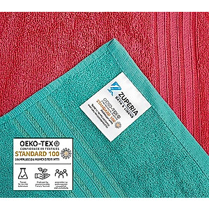 ZUPERIA Classic Bath Towels - 8 Pack - 27" x 54" - Ultra Soft 100% Cotton Large Bathroom Towels, Highly Absorbent Towel for Bathroom, Ideal for Pool, Home, Gym, Spa, Hotel (Assorted)