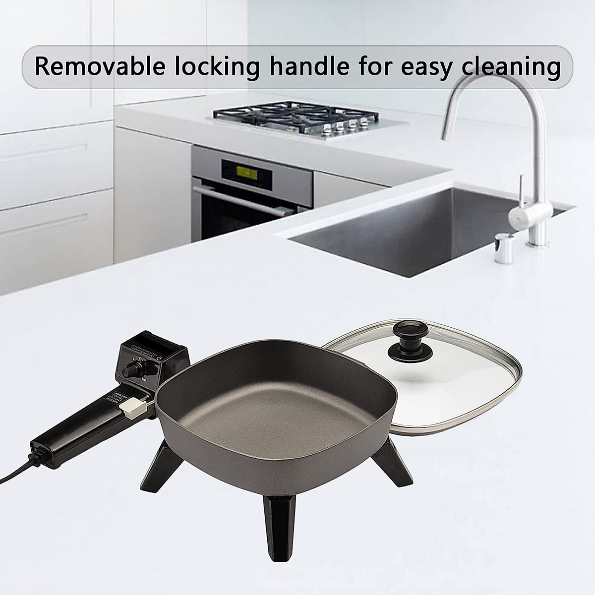 Small Electric Skillet - with Temperature Control Serves 1 to 2 People (6 inch)