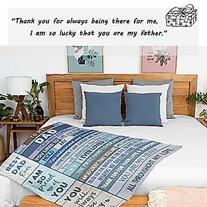 CUJUYO Gifts for Dad Blanket 60"x50", Dad Birthday Gift Throw Blanket, Dad Gifts, Father Birthday Gift, Father Gifts Ideas, Best Dad Gifts from Daughter Son on Christmas, New Dad Gifts for Men