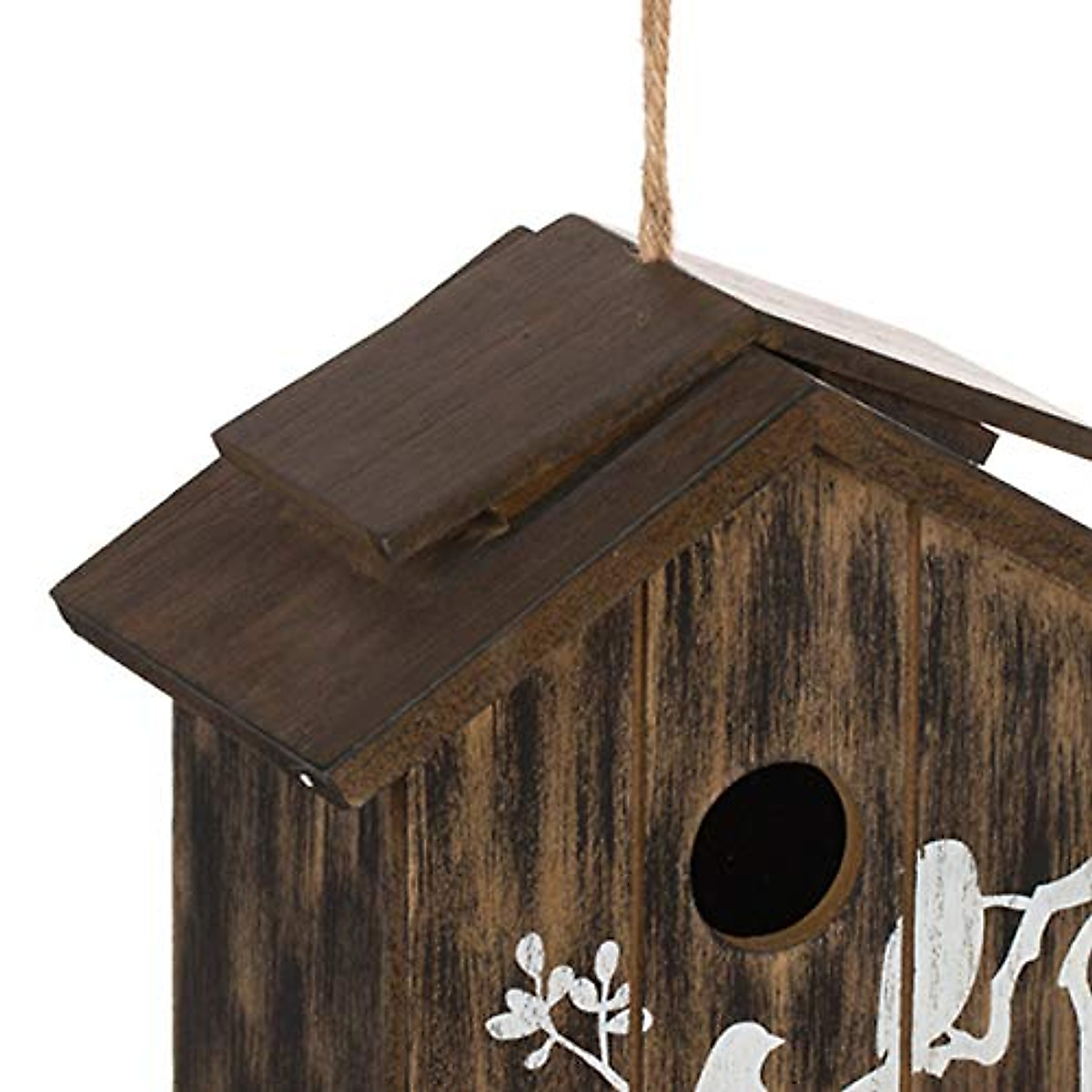 Topadorn Wooden Bird House Hanging Outdoor,Eco Friendly Materials and Decorative with Bird Printed