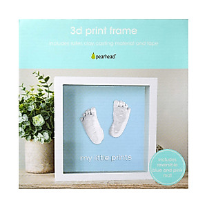 Pearhead Baby Hand and Foot Casting Kit, Newborn Keepsake Frame for Baby Girl or Boy