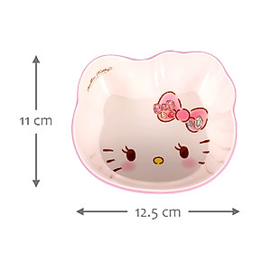 Hello Kitty Cute Deluxe Pink Dinnerware Flatware Meal Set – Plate Bowl Cup Spoon, 4 pieces