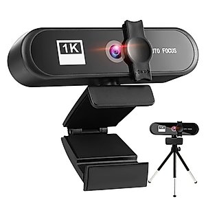 1 Set Webcam USB 4K HD-compatible with Privacy Cover, Webcam with Microphone, 360 Degree Rotation Web Cam, Video Calling Computer Camera A