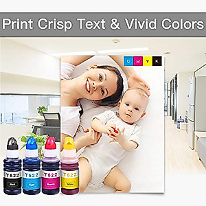 BeOne T522 Refill Ink Bottles Compatible Replacement for Epson 522 to Use with Workforce ET-4800 ET-4700 EcoTank 4700 4800 ET-2720 ET2720 (Black Cyan Magenta Yellow) 70ml Per Bottle