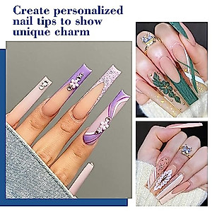 Clear Square Nail Tips, Gel Nail Tips for Acrylic Nails Professional，240PCS XL Nail Tips Full Matte Full Cover Straight Square Nail Tips, Slightly C Curve French Nail Tips Use for Nail Extension
