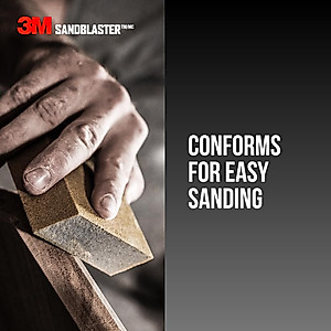 3M 9560 Dual Angled Sanding Sponge, 100 Grit, Gold