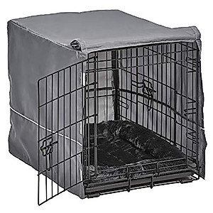 New World Double Door Dog Crate Kit Includes One Two-Door Crate, Matching Gray Bed & Gray Crate Cover, 24-Inch Kit Ideal for Small Dog Breeds