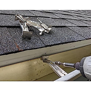 5" Saberdrive Aluminum Gutter Hangers with Pre-Loaded Screws, 50 Pieces, For 5" & 6" Gutter Systems, Type 17 Point, Long Lasting Aluminum, Pre-Loaded Screw