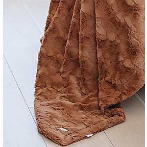 GRACED SOFT LUXURIES Throw Blanket Oversized Softest Warm Elegant Cozy Decorative Thick Faux Fur for Couch, Sofa, Bed, Living Room, Home (XL 60" x 80", Camel)