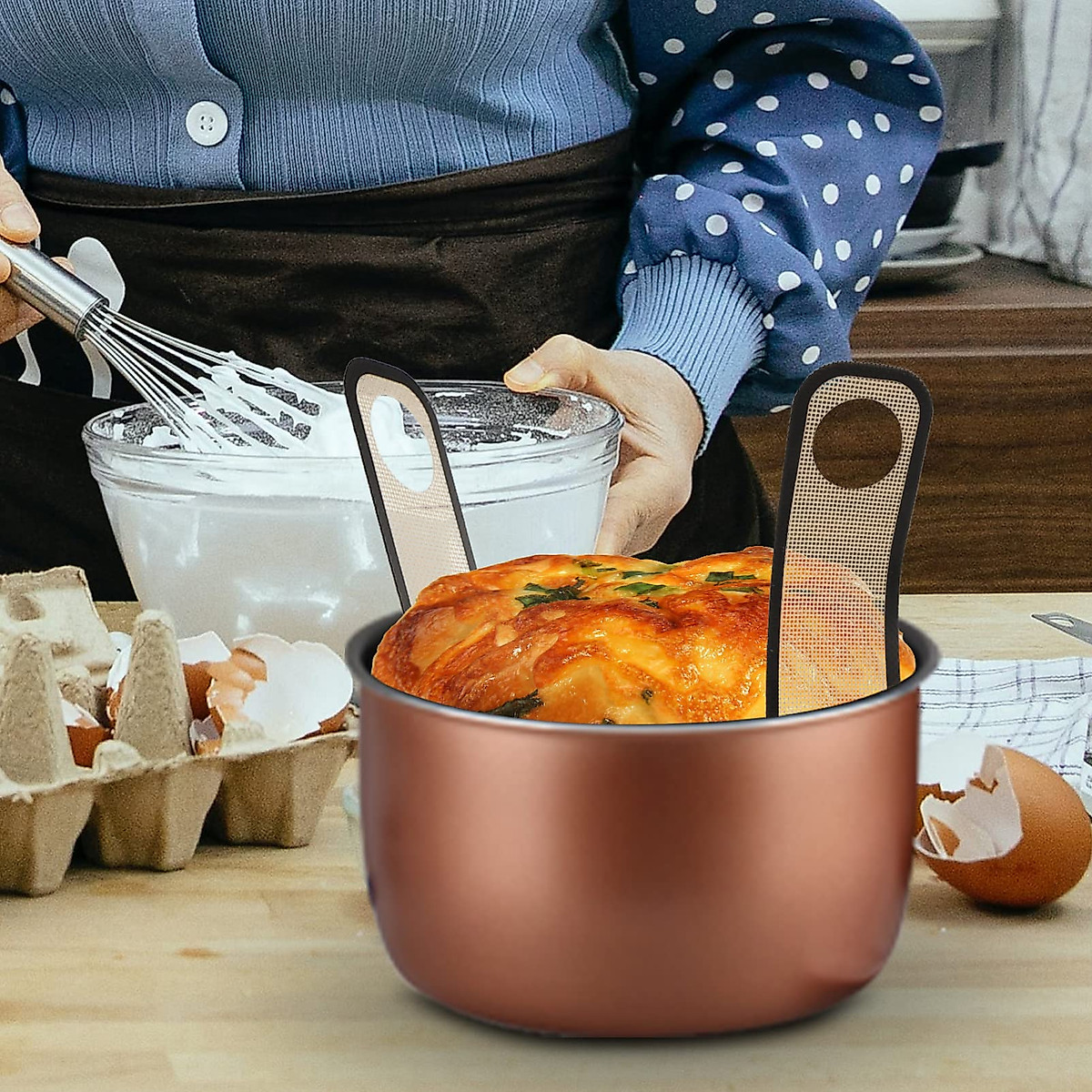 Hemoton Silicone Baking Mat Non Stick: Baking Sheet Reusable Parchment Paper Silicone Bread Sling for Dutch Oven Accessories Brown