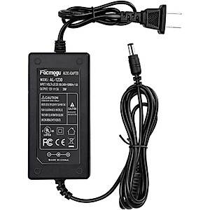 Facmogu DC 12V 3A Power Adapter, 100-240V AC to DC 12V 3A 36W Power Suppy with Barrel Connector 5.5x2.5mm & 5.5x2.1mm, 12 Volt 3 Amp Desktop Adpater 12V 3A Switching Transformer AC/DC Power Converter