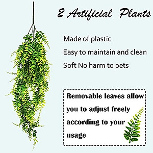 kathson Reptile Plants Hanging Plastic Fake Climbing Terrarium Plant Decor Bearded Dragons Corner Branch Habitat Decorations for Amphibian Lizards Crested Gecko Snake Hermit Crab Frogs (Bamboo) 3Pcs