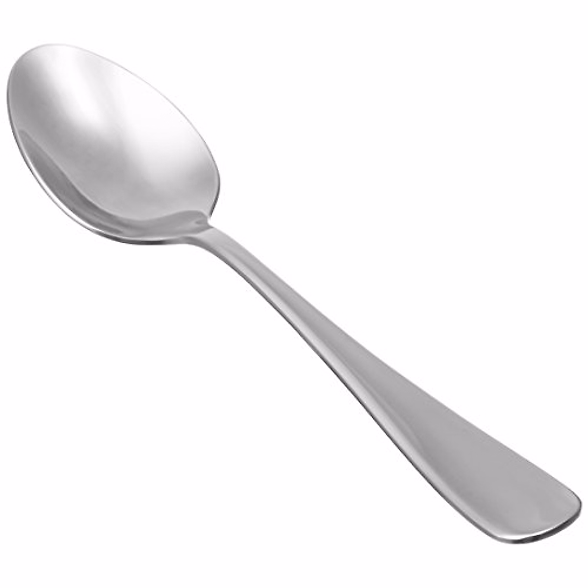 Amazon Basics Stainless Steel Dinner Spoons with Round Edge, Pack of 12, Silver