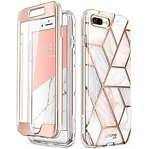 i-Blason Cosmo Glitter Clear Bumper Case for iPhone 8 Plus/iPhone 7 Plus, Marble