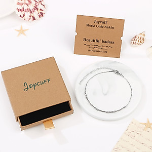 Ankle Bracelets for Women Morse Code Summer Jewelry Teens Gifts for Daughter Sister Friends Dainty Birthday Mother's Day Beach Gift for Mom Aunt Best Friend Beautiful b**ss