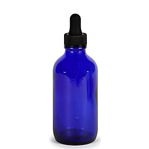 Vivaplex, Cobalt Blue, 4 oz Glass Bottles, with Glass Eye Droppers - 2 pack