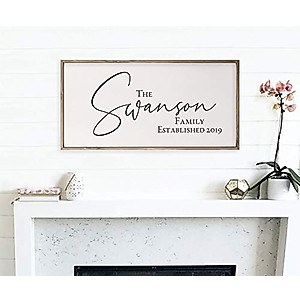 Personalized Framed Wooden Family Name Sign | Custom Family Established Wood Sign | Family Sign Wood Wall Decor… (9" x 18")