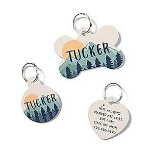 waaag Personalized Moutain Landscape Sunset Sunrise Pet ID Tags, Dog Tag, Cat Tag, Name ID Tag, Dog Collar Tag, Cat Collar Tag