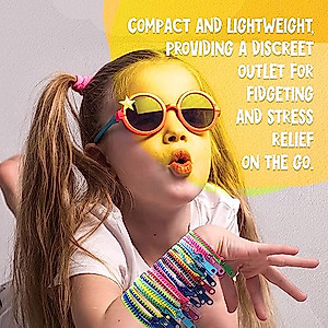 only U 20-Piece Friendship Zipper Bracelets Sensory Fidget Toys Kit for Kids - Perfect Valentines, Birthdays, Goodie Bags, Easter Stuffers - Bulk Set of 20 Bracelets, Party Favors, Gifts