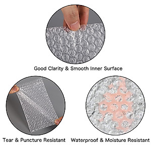 50Pcs Bubble Out Bags, 4 x 6Inches Bubble Wrap Small Bag, Double Walled Bubble Cushioning Bags for Packing Dishes Moving, Shipping, and Packing Supplies for Glasses Plates