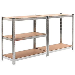 ZQQLVOO Multipurpose Shelf Display Rack,Garage Storage Shelving,Shelves for Storage Shelving,Garage Shelves, Basement Shelving Utility Shelf Rack,Storage Shelves 2 pcs 35.4"x15.7"x70.9" MDF