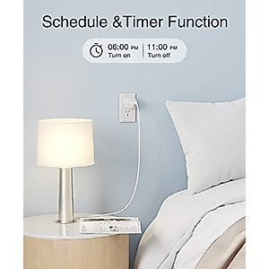 Mini Smart Plug, WISEBOT Wi-Fi Socket Works with Alexa and Google Home, Surge Protector Plug-in Outlet Remote Control and Timer Function, ETL FCC Listed,2.4G Wi-Fi Only,10A 1200W,4-Pack, White