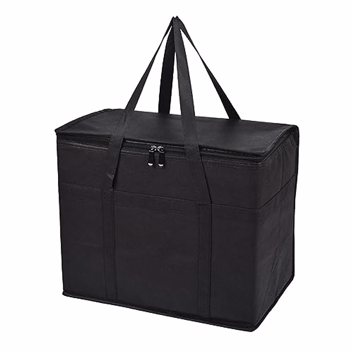 ＫＬＫＣＭＳ Insulated Grocery Bags Thermal Food Carrier Portable Large Capacity Handbag Reusable Bags Insulated Bags for Hiking Fresh Seafood, Black With Bottom