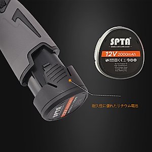 Cordless Car Buffer Polisher, SPTA Polisher with 2Pcs 12V Lithium Rechargeable Battery Brushless Polisher with Variable Speed, Portable Polisher with Polishing Pads Kit For Waxing