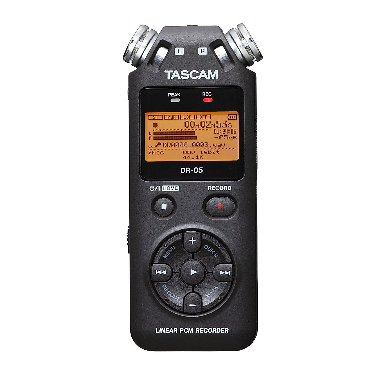 Tascam Portable Studio Recorder, Black, 7.5 x 2.4 x 1.2 inches (DR-05V2)