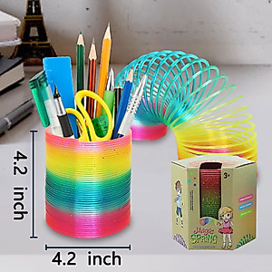 Magic Giant Rainbow Coil Toy - Jumbo Classic Multicolor Coil Spring Toy for Boys and Girls Birthday Christmas Party(4.2 x 4.2 inch)