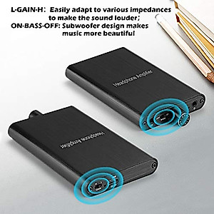 Headphone Amplifier with Bass Boost, Support 3.5mm AUX and Type-C 16-600Ω Headphone -3.5mm Stereo Audio Out, GAIN, Bass for Mac, Phones, iPad, MP3, MP4 and Computers,Xbox one,PS4,PS5 Controller