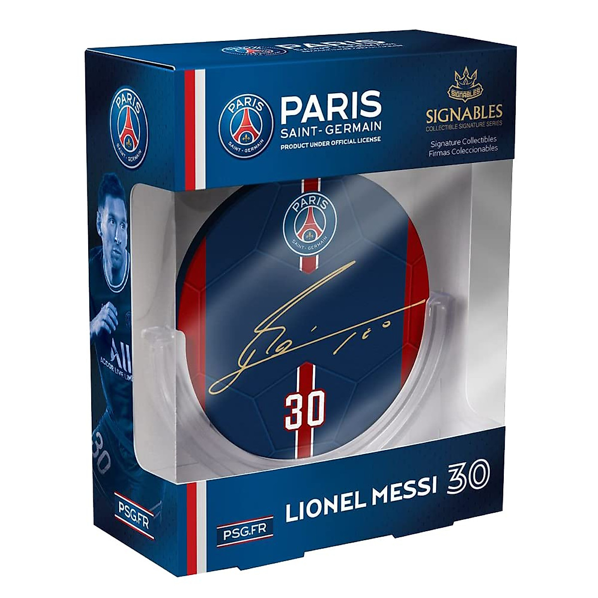 Signables Premium - Paris Saint Germain Lionel Messi - Digitally Autographed Sports Memorabilia - Small Signed Sports Collectible Figurines - Unique Football Figures