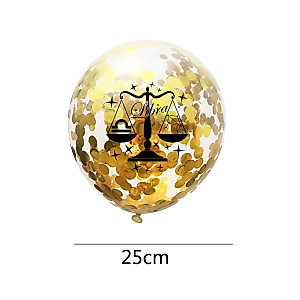 jojofuny Zodiac Wedding Graduation Supplies Black Party- Christmas Theme for Decorative Layout Balloon Prop, Decorations Xxcm, Pattern Golden Birthdayblack Ballons Libra Balloon, Sequins