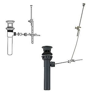 Bathroom Sink Drain with Lift Rod, Brushed Nickel Sink Drain with Overflow, ARCORA Drain Stopper for Vessel Sink