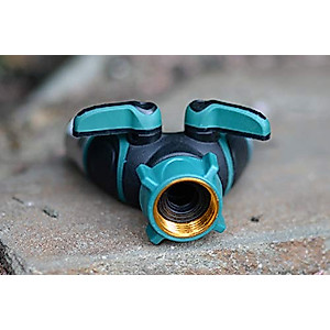 Riemex Metal Garden Hose Splitter Upgraded 2024, 2 Way Y Hose Connector, Easy Grip Splitter, Sturdy Connector with 3/4 "Connector and Rubberized Grip for Garden, 1 Pack