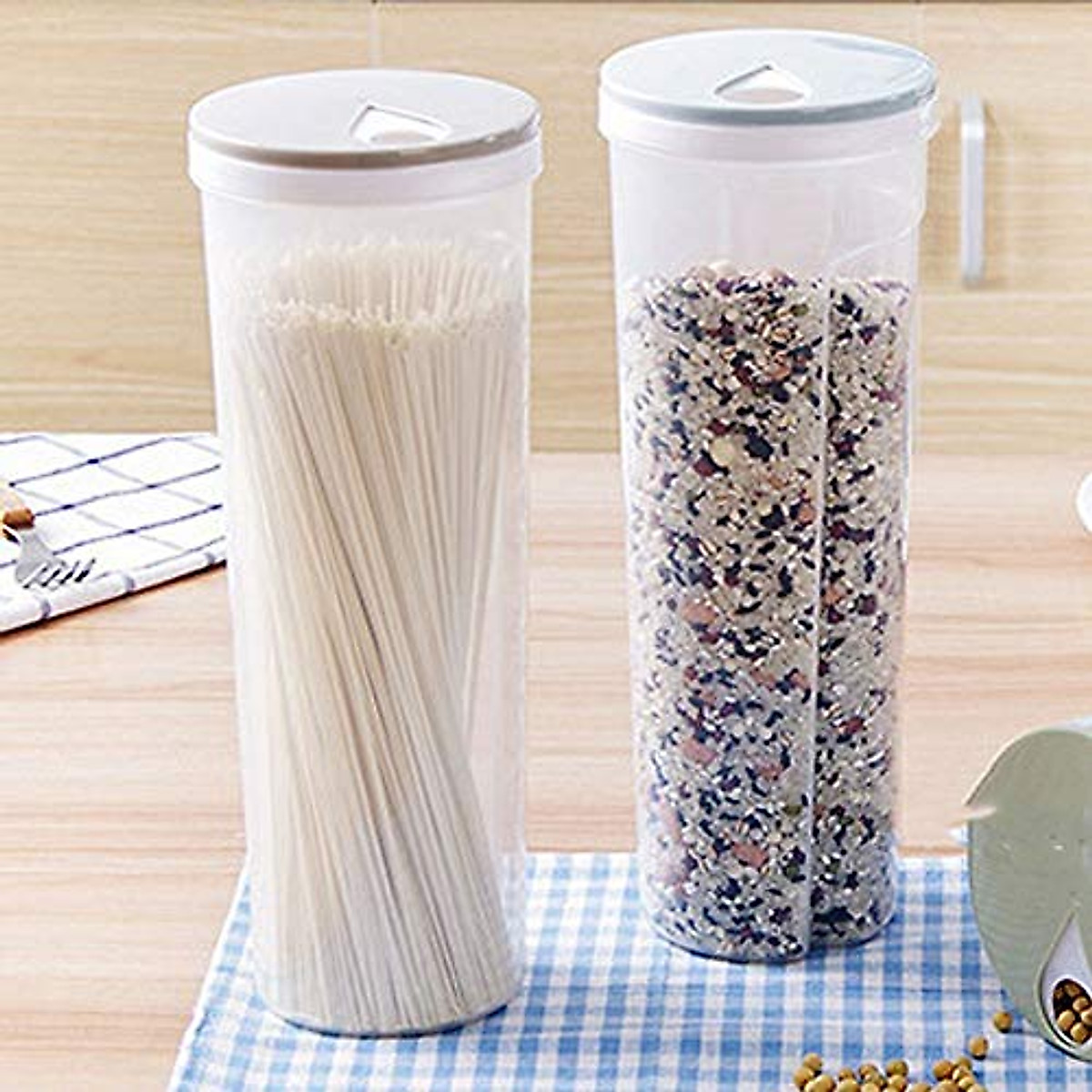 FRIDG Noodle Grain Cereal Bean Food Storage Container Kitchen Sealed Plastic Fresh-keeping Box Khaki
