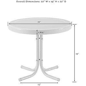 Crosley Furniture Tulip 3-Piece Outdoor Chair and Side Table Set, Vintage Retro Metal Patio Conversation Sets, Lavender Gloss
