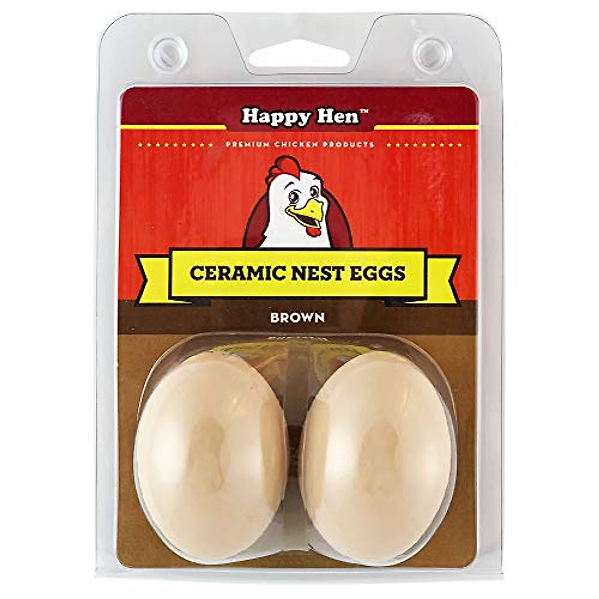 Happy Hen Treats Ceramic Nest Eggs, Brown