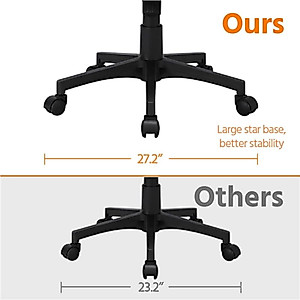 MARURY Big and Tall Office Chair, Adjustable Ergonomic Mesh Swivel Office Chair,360° Freely Rotatable Chair, Modern Soft Comfort Home Office Desk Chair