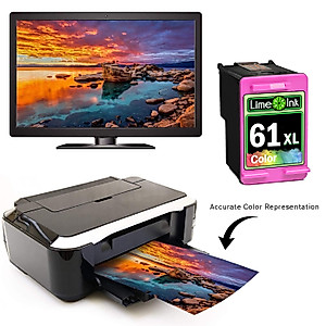 Limeink Remanufactured Ink Cartridge Replacement 61XL High Yield for HP 1000 1010 1050 1055 1510 1512 2000 2050 2510 2512 2514 2540 2542 2543 2549 3000 3050 3050A 3051A 3052A 3052A 3054A Envy -1 Color