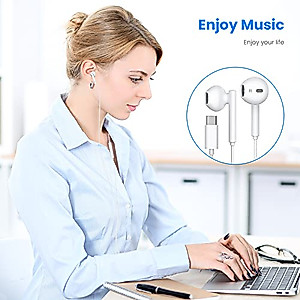 ACAGET USB C Headphones, Wired Earphones for Pixel 7 6a USB Type C Headphone with Microphone HiFi Stereo USB C Earbuds for Samsung Galaxy A53 S23 S22 Ultra S21 FE Z Fold Flip 4 Oneplus 10 Pro 9 White