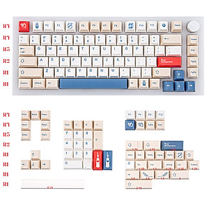 TOkey Cherry Profile PBT Dye Sublimation 141 Keys keycap Set-61/84/104/108 Keys US ANSI Layout Keycap for Mechanical Gaming Keyboard Gateron Kailh Cherry MX Switches(Soy Milk English)