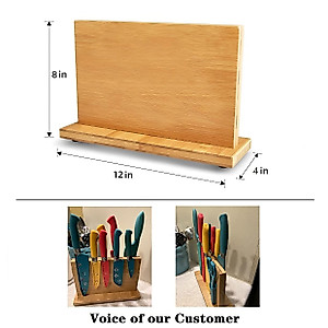 EYdoter Knife Block,Magnetic Knife holder,Bamboo knives Storage Holder stand
